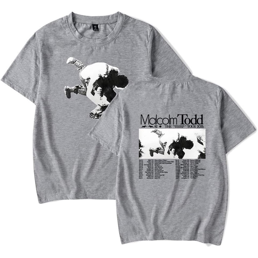 2025 Malcolm Todd Tour Merch Short Sleeve Unisex Crew Neck Graphic T ...