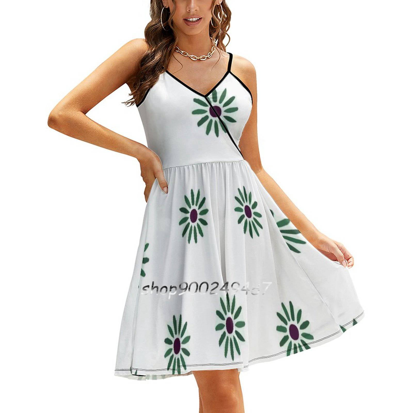 2025 Mansion Tightrope Girl Pattern Square Neck Dress Sweet Summer Dress Women Elegant Halter ...
