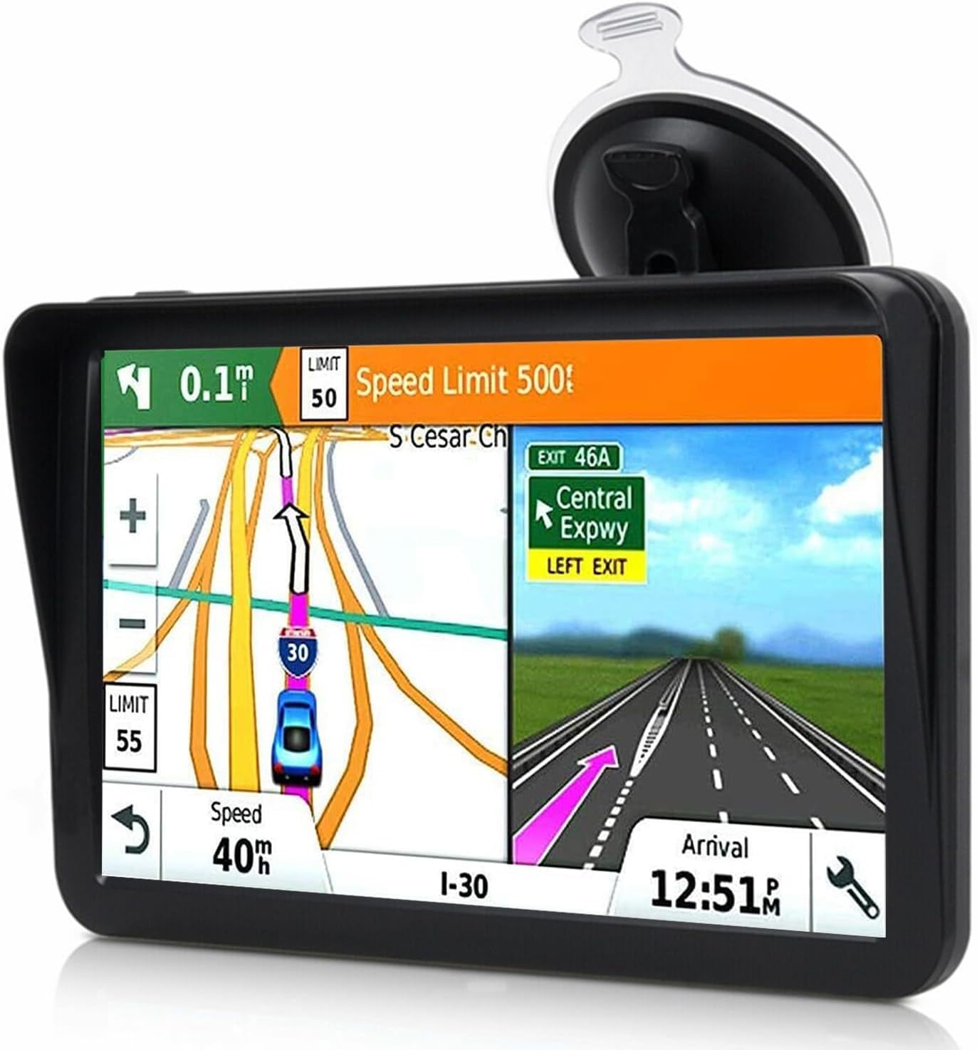 2026 Map 9 Inch Touch Screen Car GPS Navigation System, Voice Turn ...