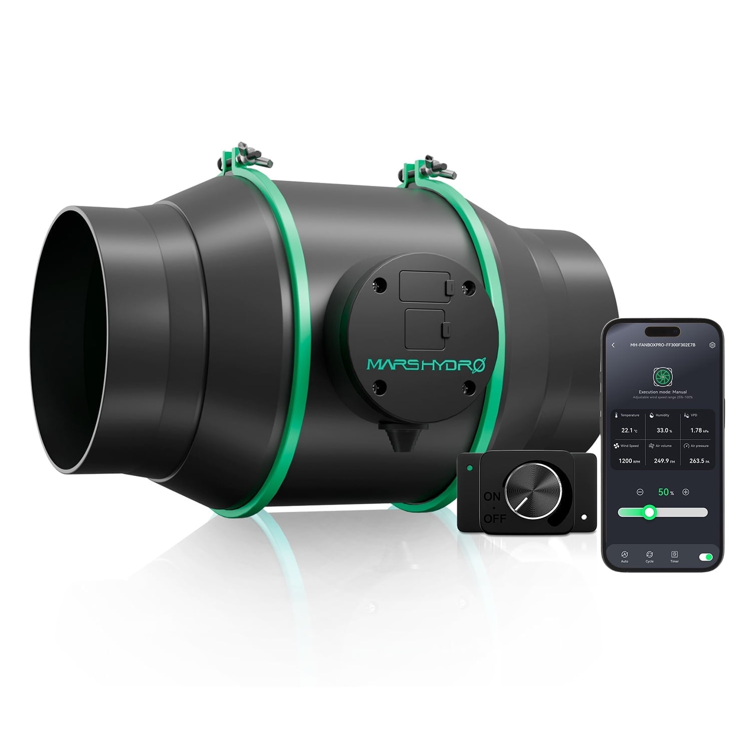 2025 Mars Hydro 6" iFresh Smart Inline Ducting Ventilation Fan with ...