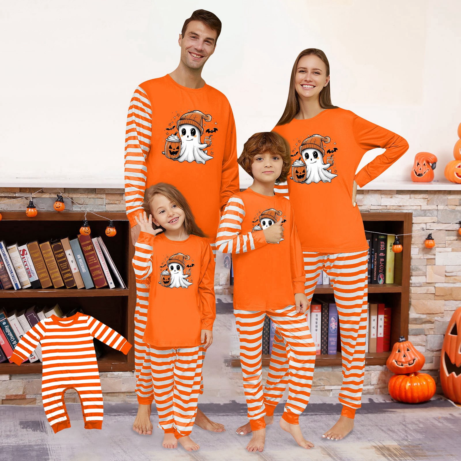 2025 Matching Family Halloween Pajamas Set - Funny Cute Ghost 2 Piece ...