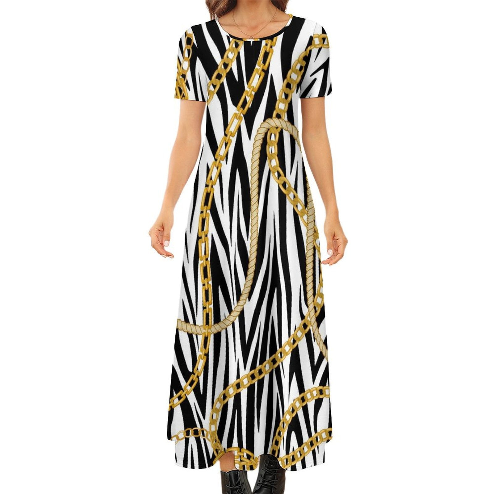 2025 Maxi Street Gold Dresses Print Tiger Long Birthday Elephant ...