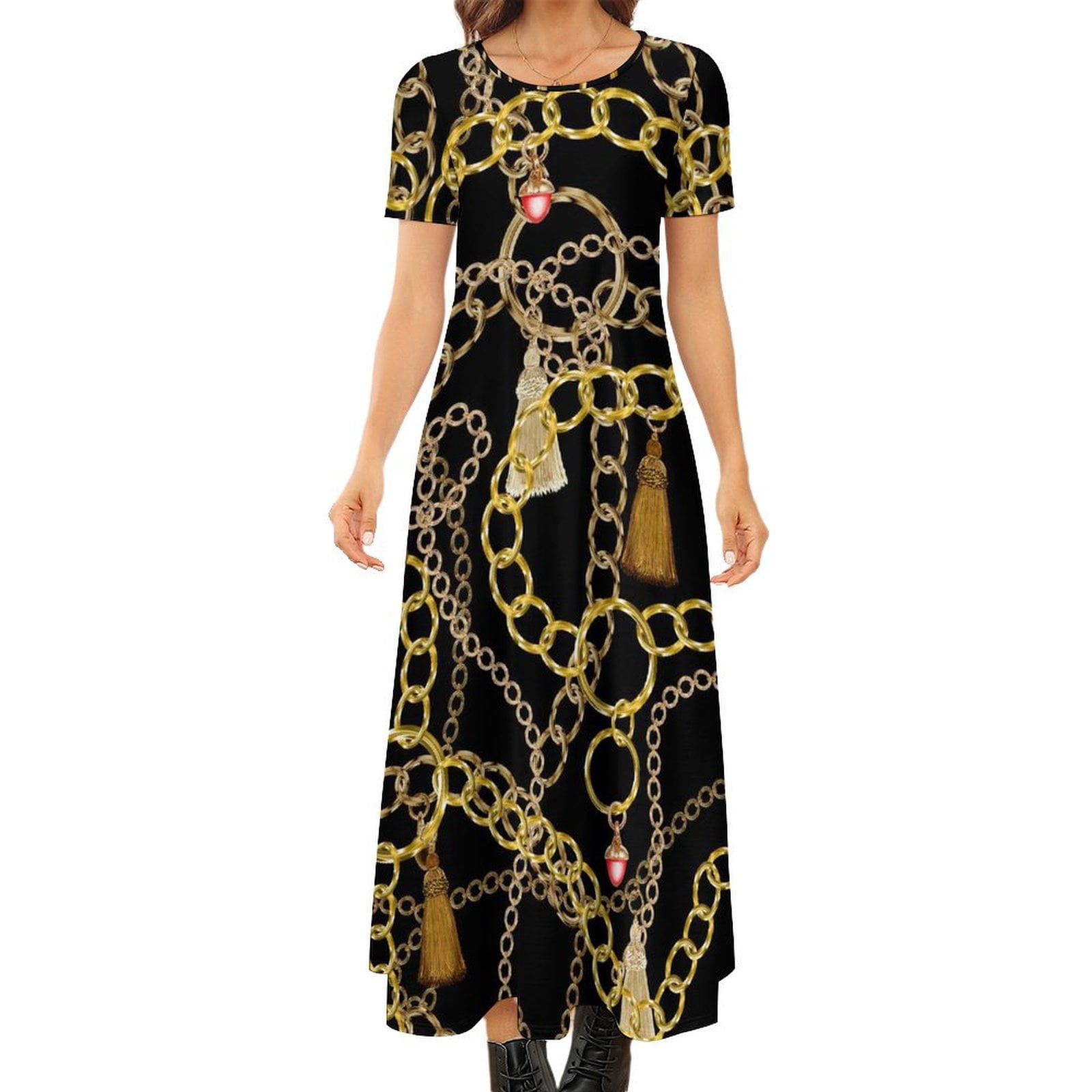 2025 Maxi Street Gold Dresses Print Tiger Long Birthday Elephant ...