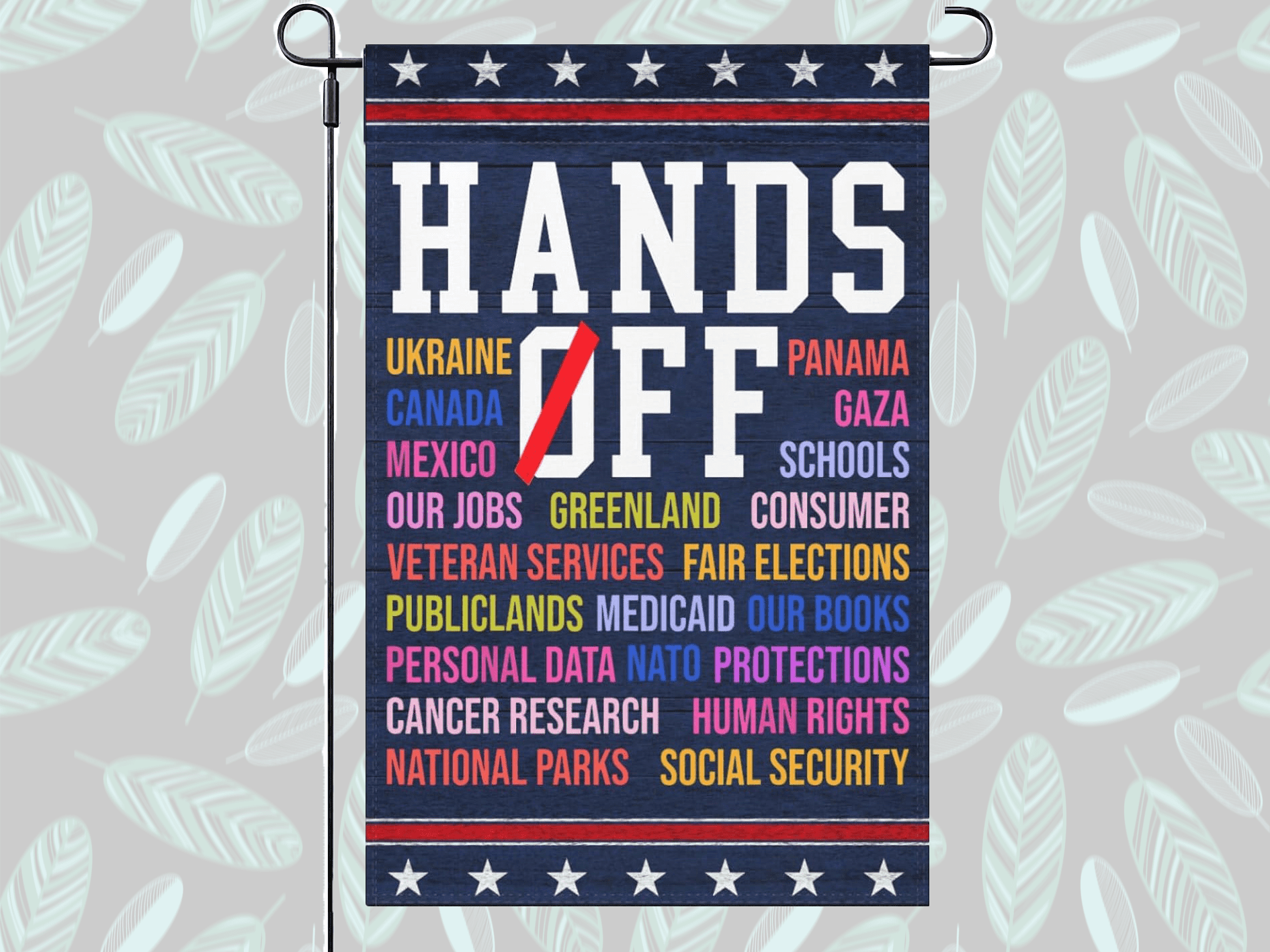 2025 May Hands Off Protest Signs, Civic Voice Protest Flag - Symbolic ...