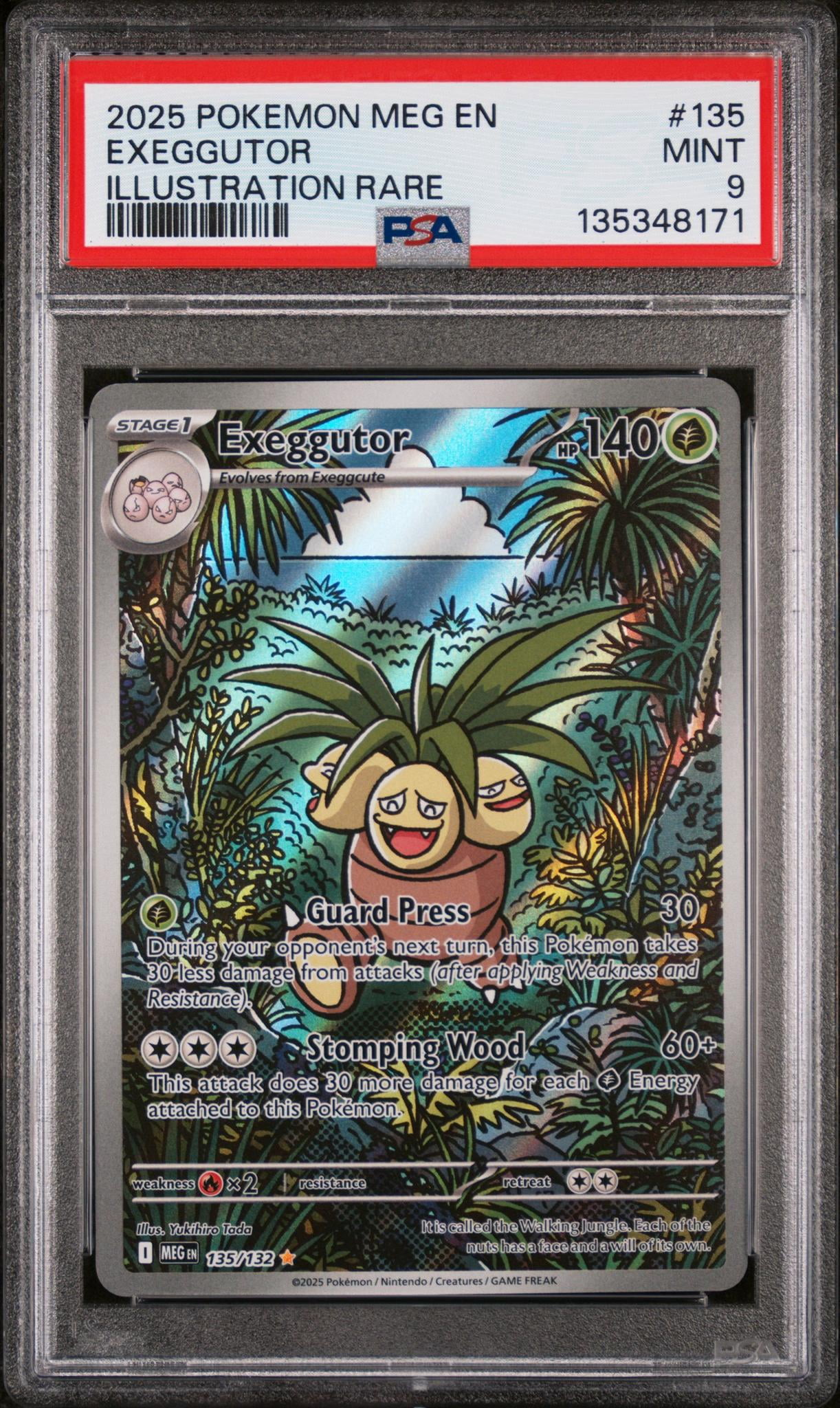 2025 Mega Evolution English Illustration Rare Holo Exeggutor #135 PSA 9 ...