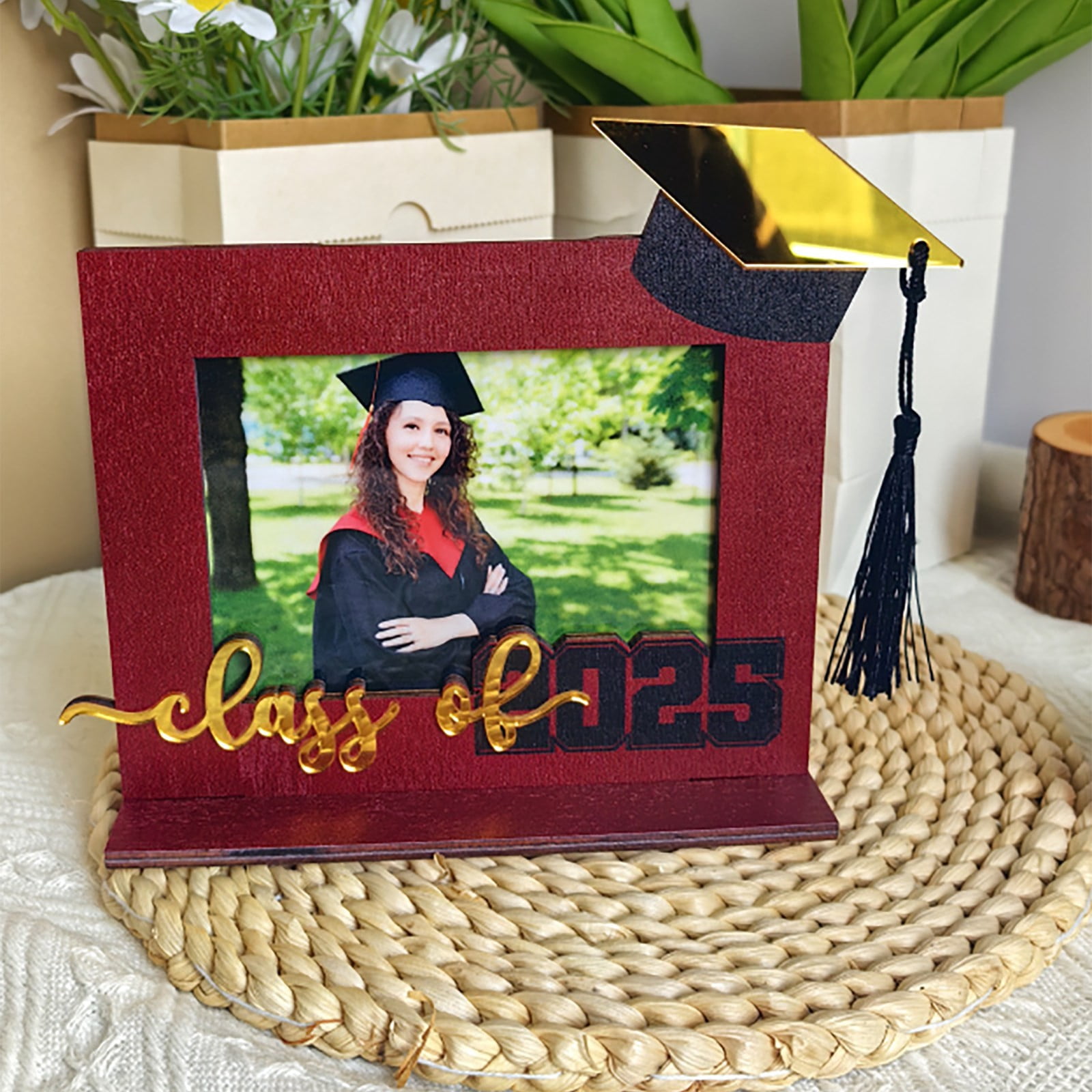 2025 Memorial Graduation Photo Frame Desktop Ornaments Handmade Wooden ...