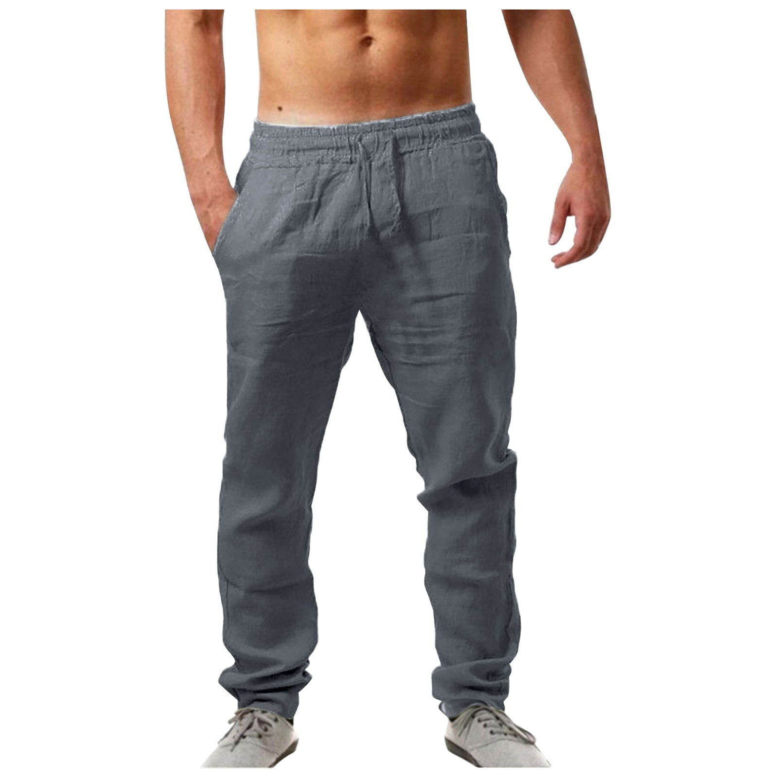 2025 Men Pants Chino Cargo Mens Joggers Pants Cotton Linen Men's ...