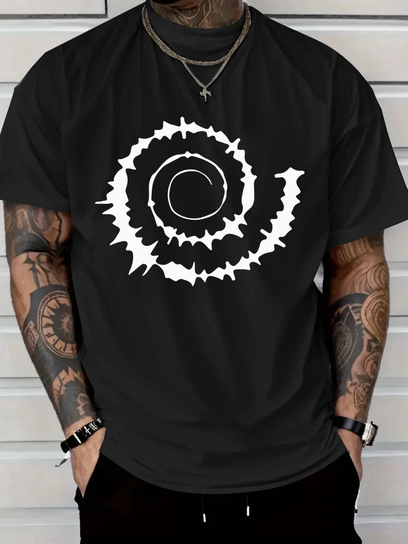 2025 Men'S New Casual Pure Cotton T-Shirt, Featuring a Unique Spiral ...