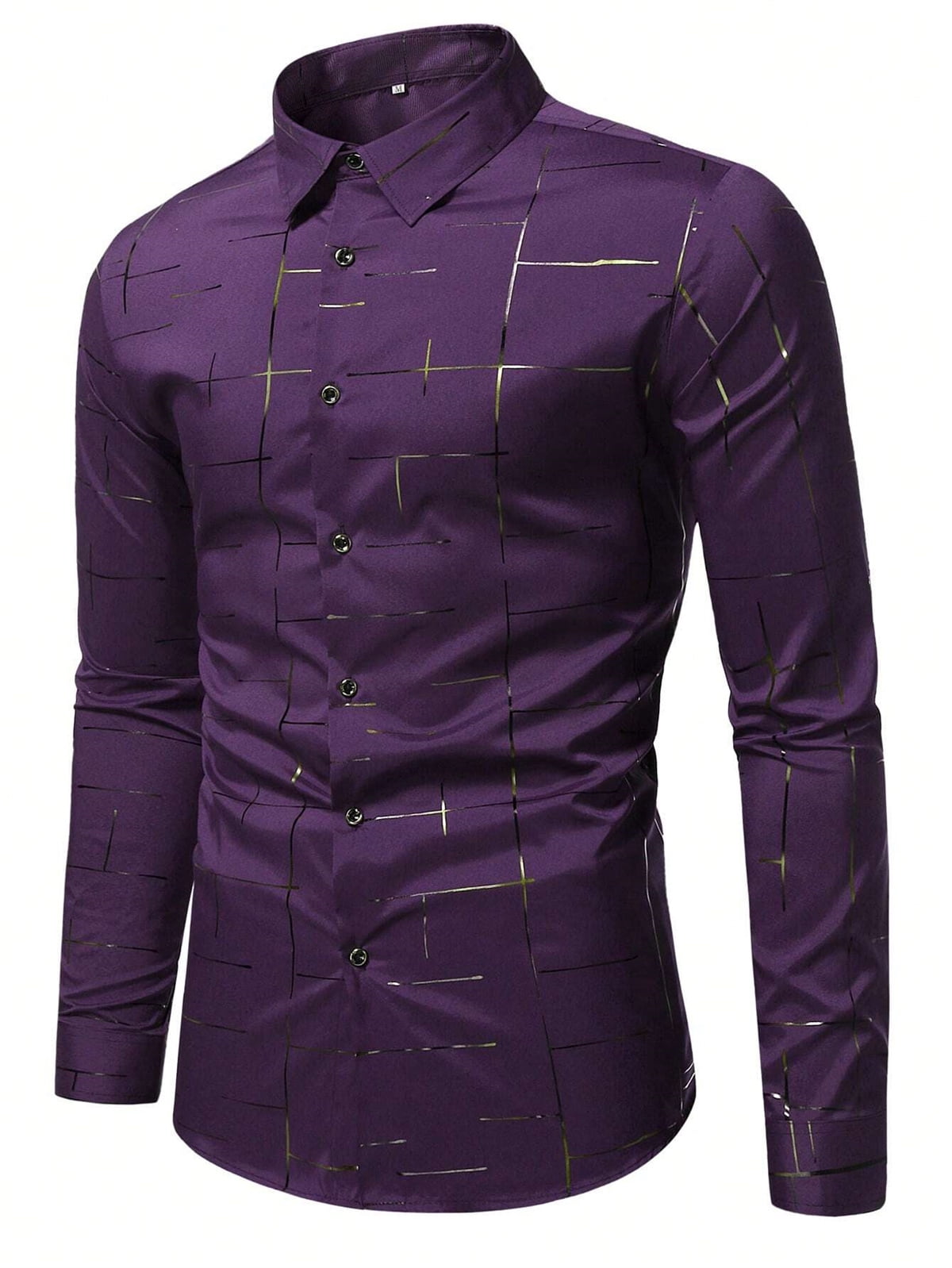 2025 Men's New Gold Checkered 3D Printed Polo Collar Shirt Fashion ...