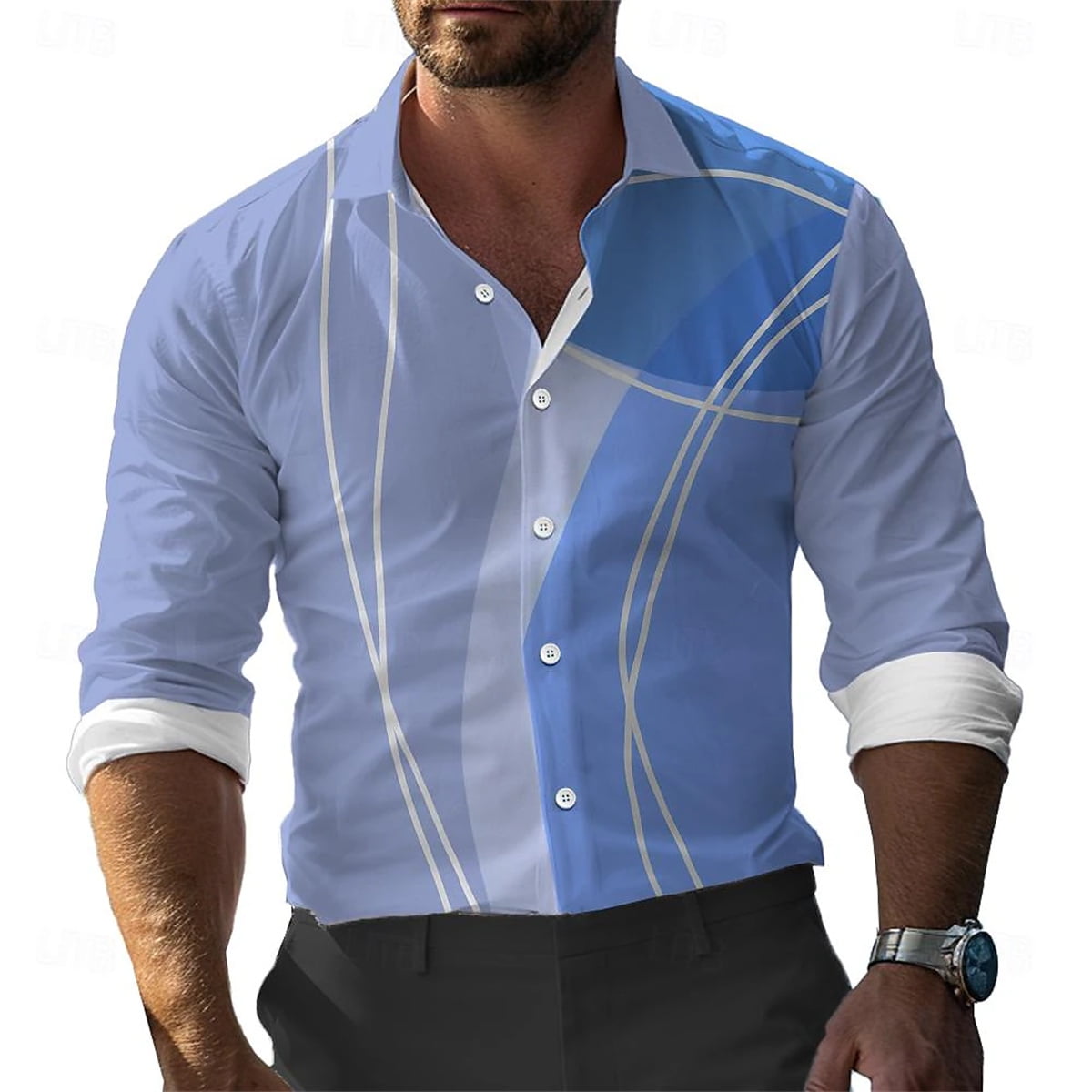 2025 Men's New Gold Checkered 3D Printed Polo Collar Shirt Fashion ...