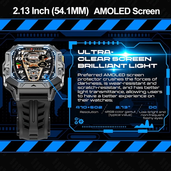 2025 Men's Outdoor Smartwatch | 2.13" HD AMOLED Screen | 1000mAh Long ...