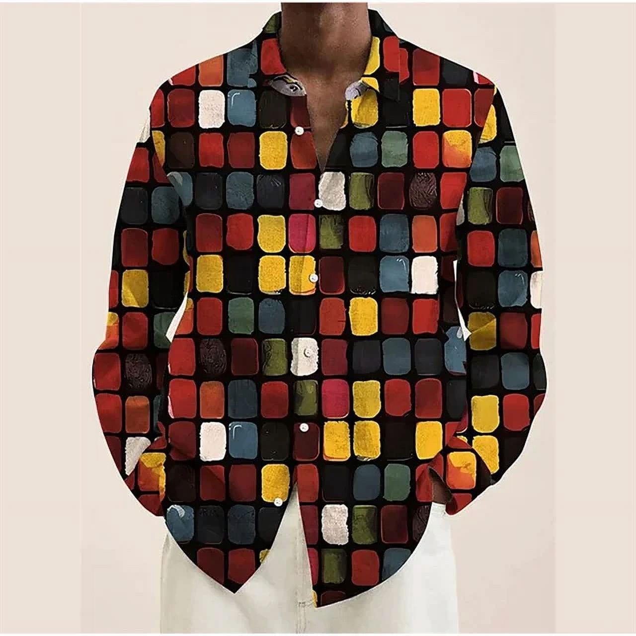 2025 Men's Shirts Slim Fit Social Party Club/Prom Shirt Tops Stage ...