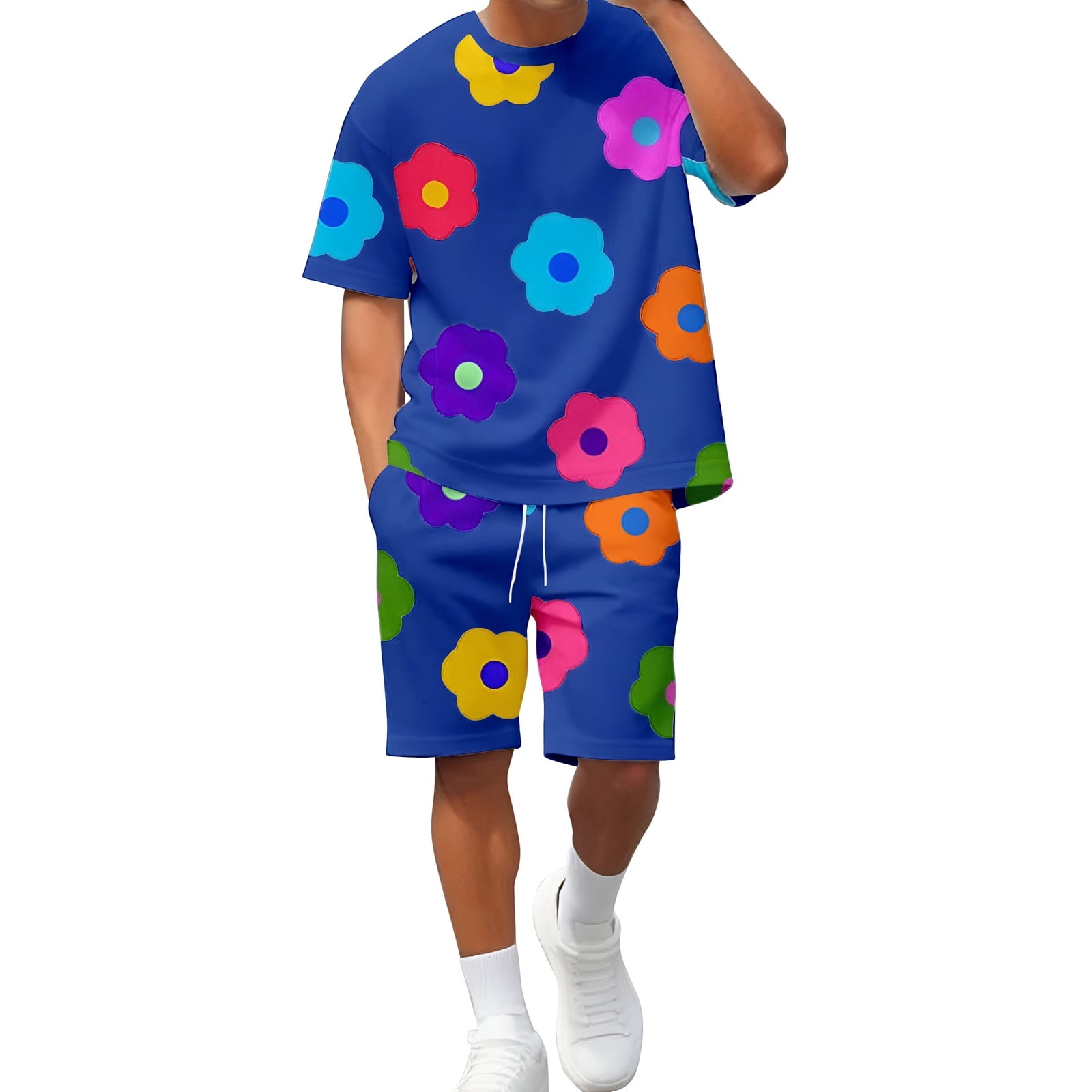 2025 Men's Short Sleeve T Haptic Suits Shirt and Shorts Two Mens Outfit ...