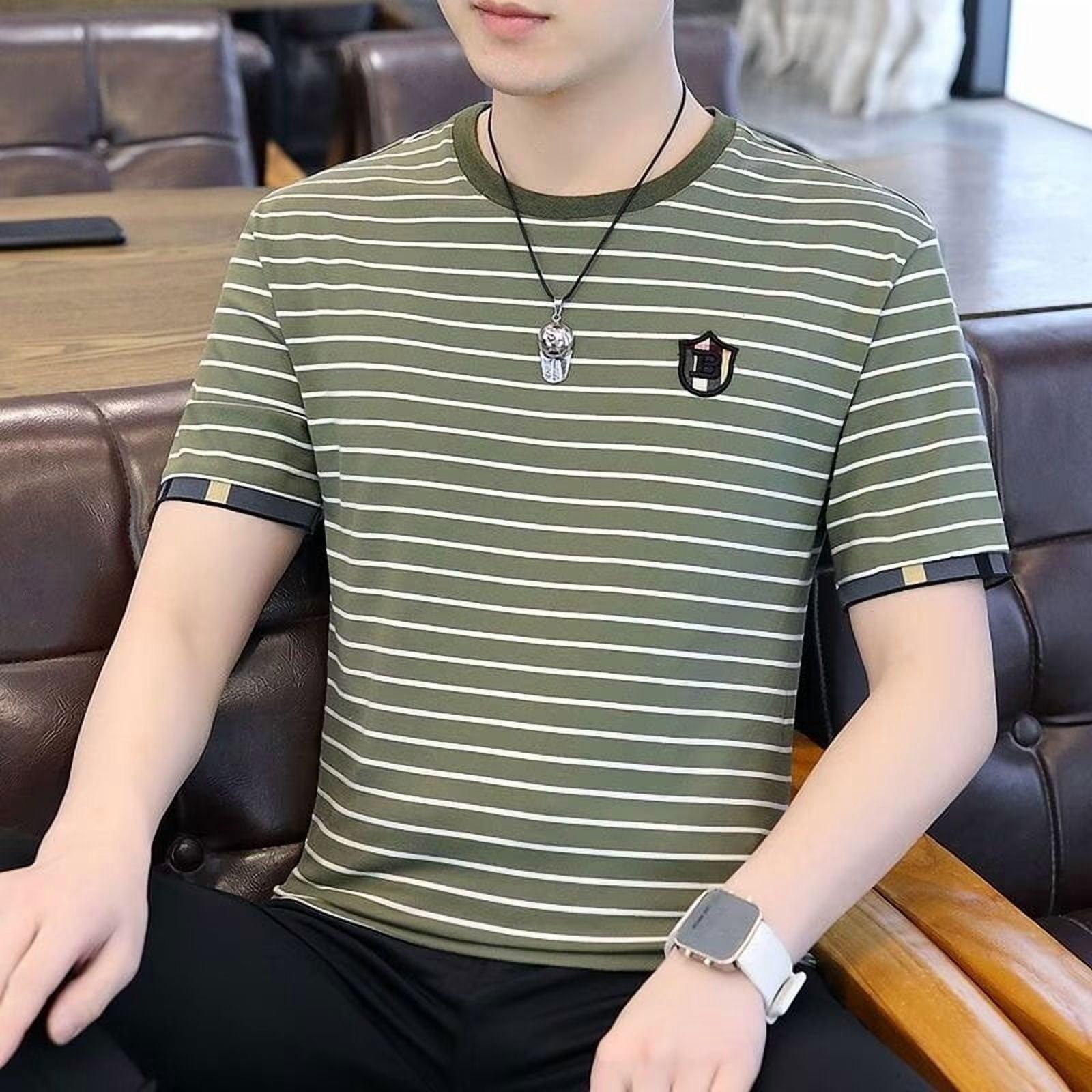 2025 Men's Short Sleeve T-Shirt Summer Round Neck Loose Half Sleeve ...