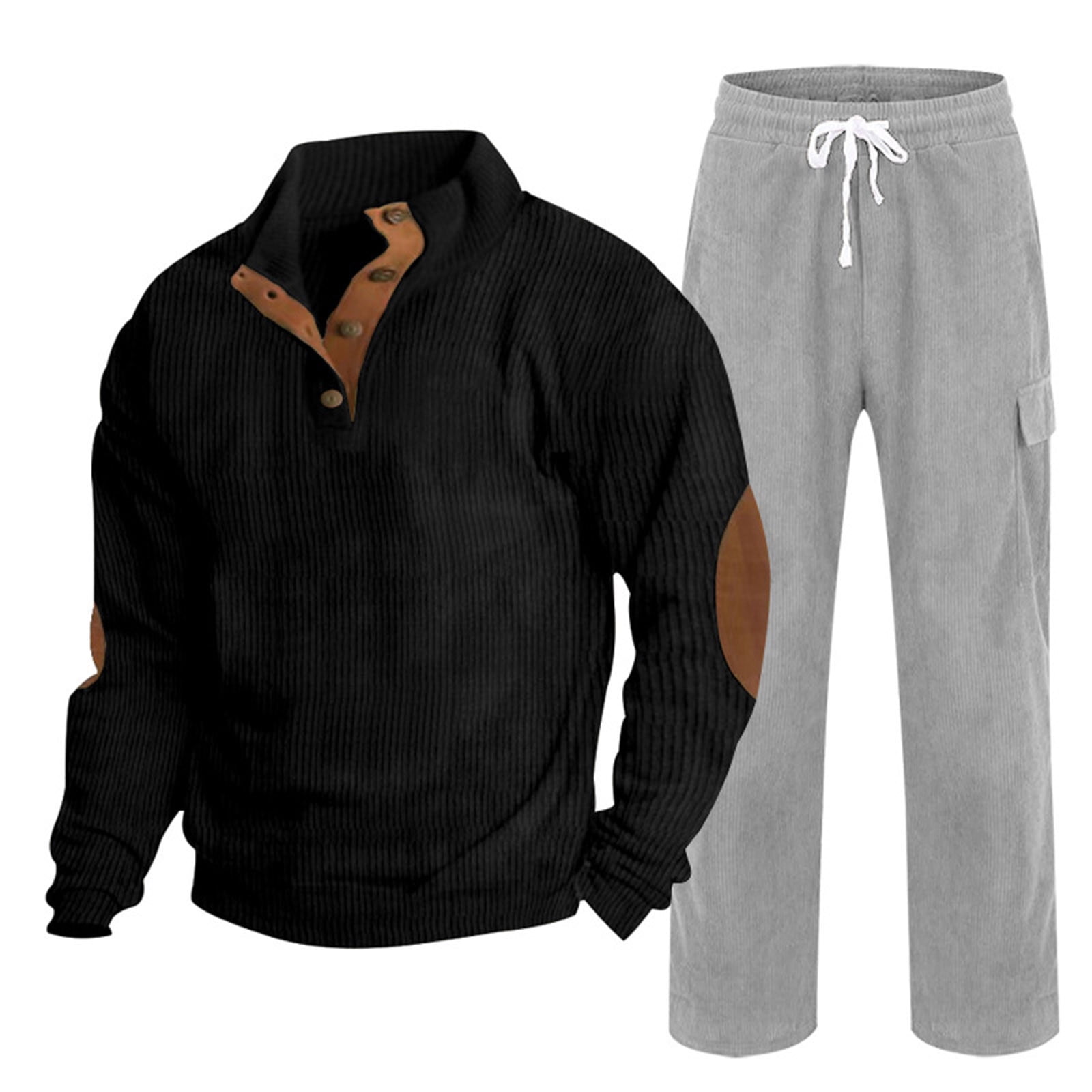 2025 Men's Tracksuit Set 2 Piece Sweatsuits Winter Casual Sweatpants ...