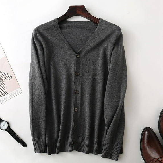 2025 Men's V-Neck Cardigan - Slim Fit Lightweight Knit Sweater Lightweight Cardigans For Women(S ...