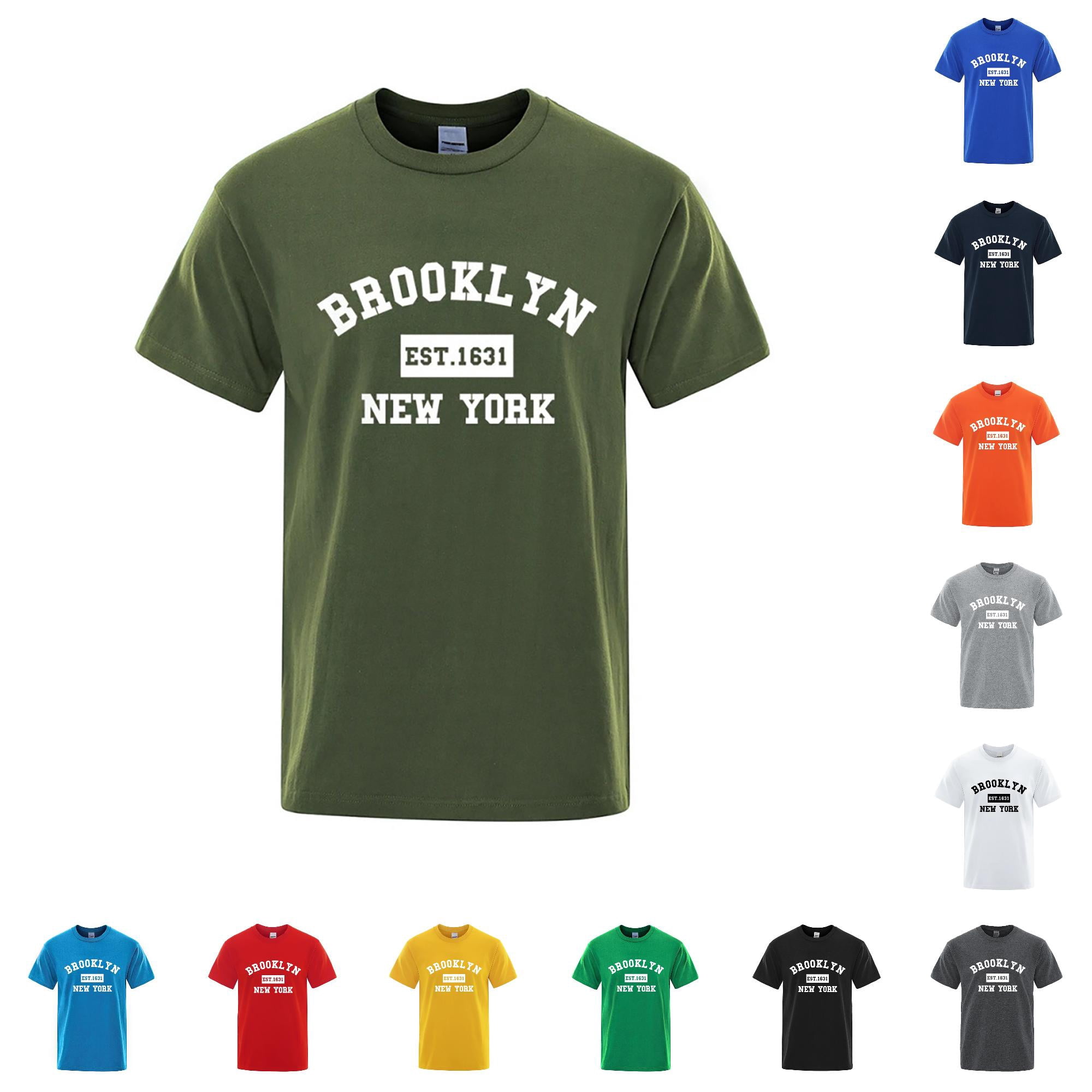 2025 Men's York Letter Print Casual Loose Summer Top Fashion Breathable ...