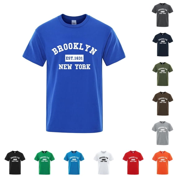 2025 Men's York Letter Print Casual Summer Top Fashion Breathable Loose ...