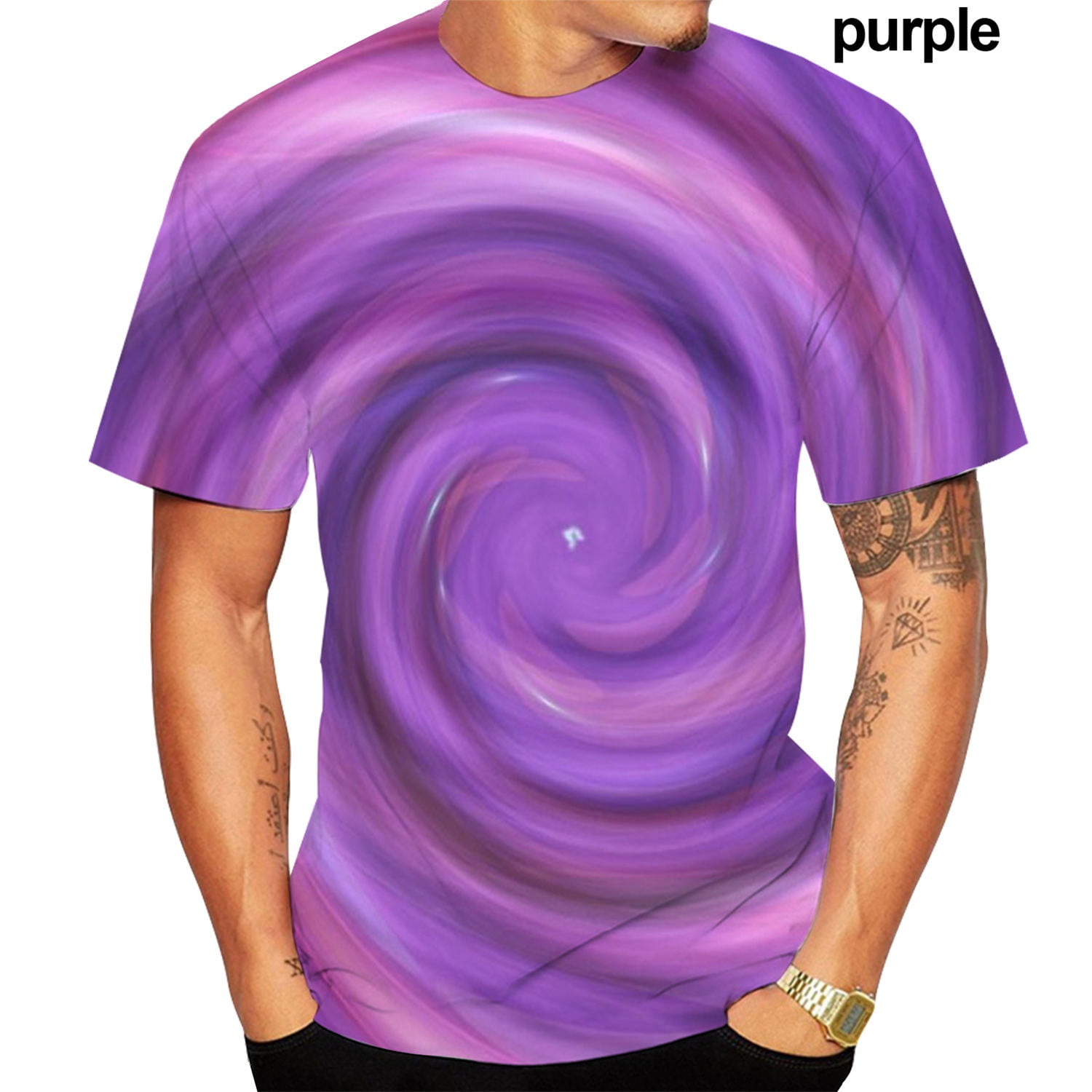 2025 Men/women Vertigo and Colorful Vertigo Hypnotic Short Sleeves T ...