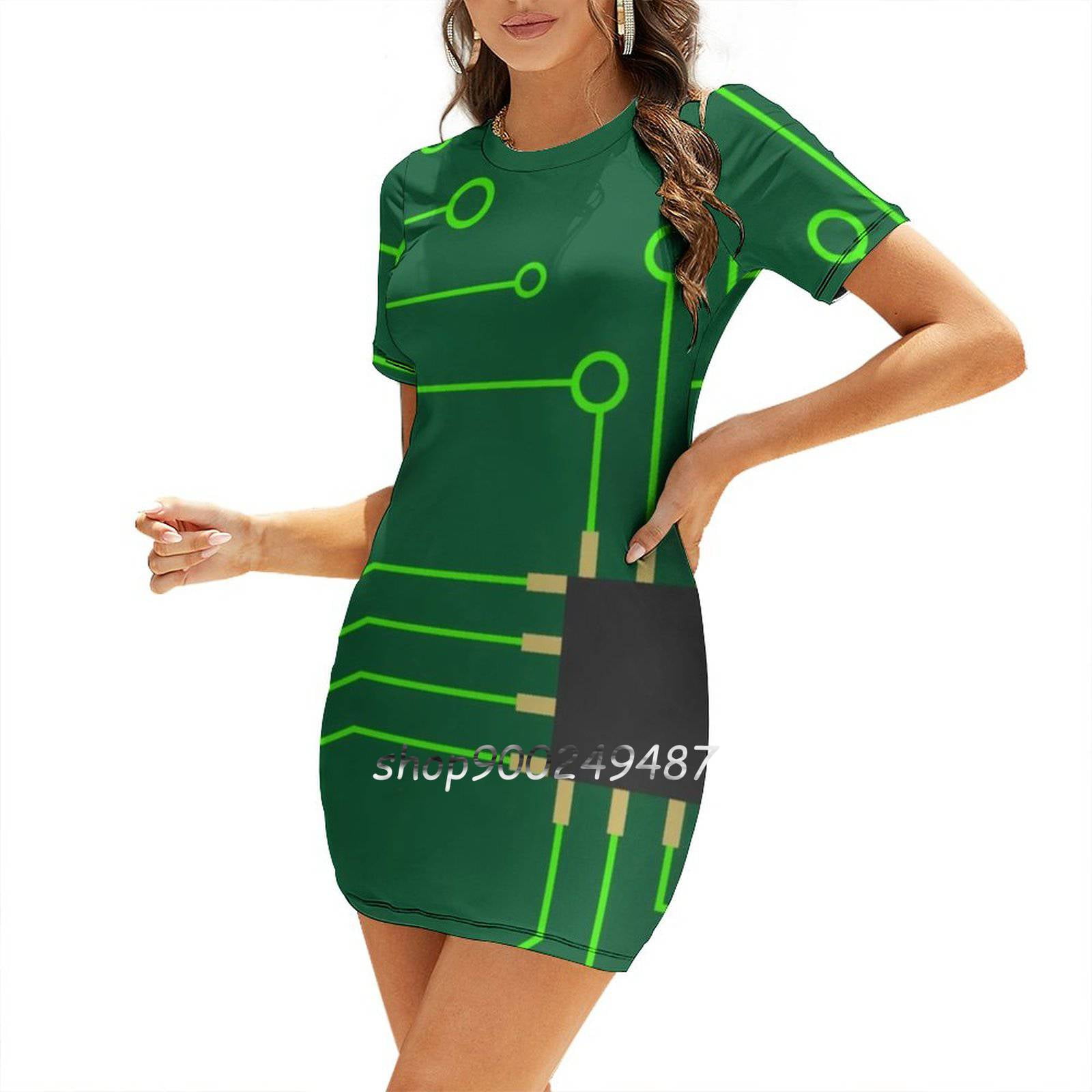2025 Microchip Digital Art Pcb Evening Party Dresses Midi Dress Female ...