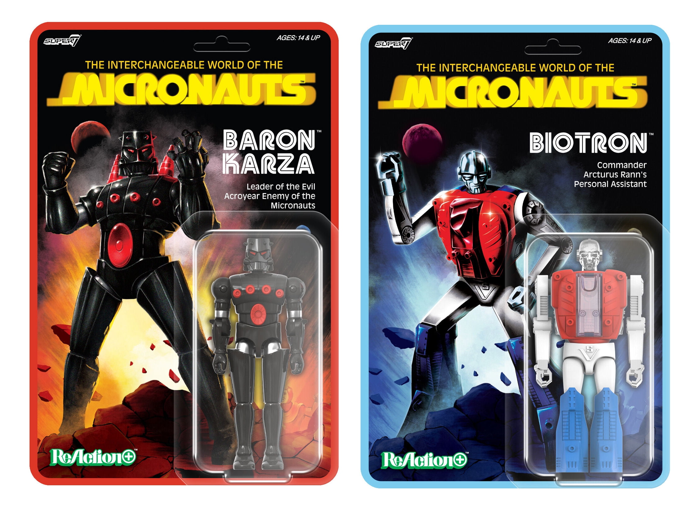 2025 Micronauts ReAction Figures Super7 - Baron Karza and Biotron - Set ...