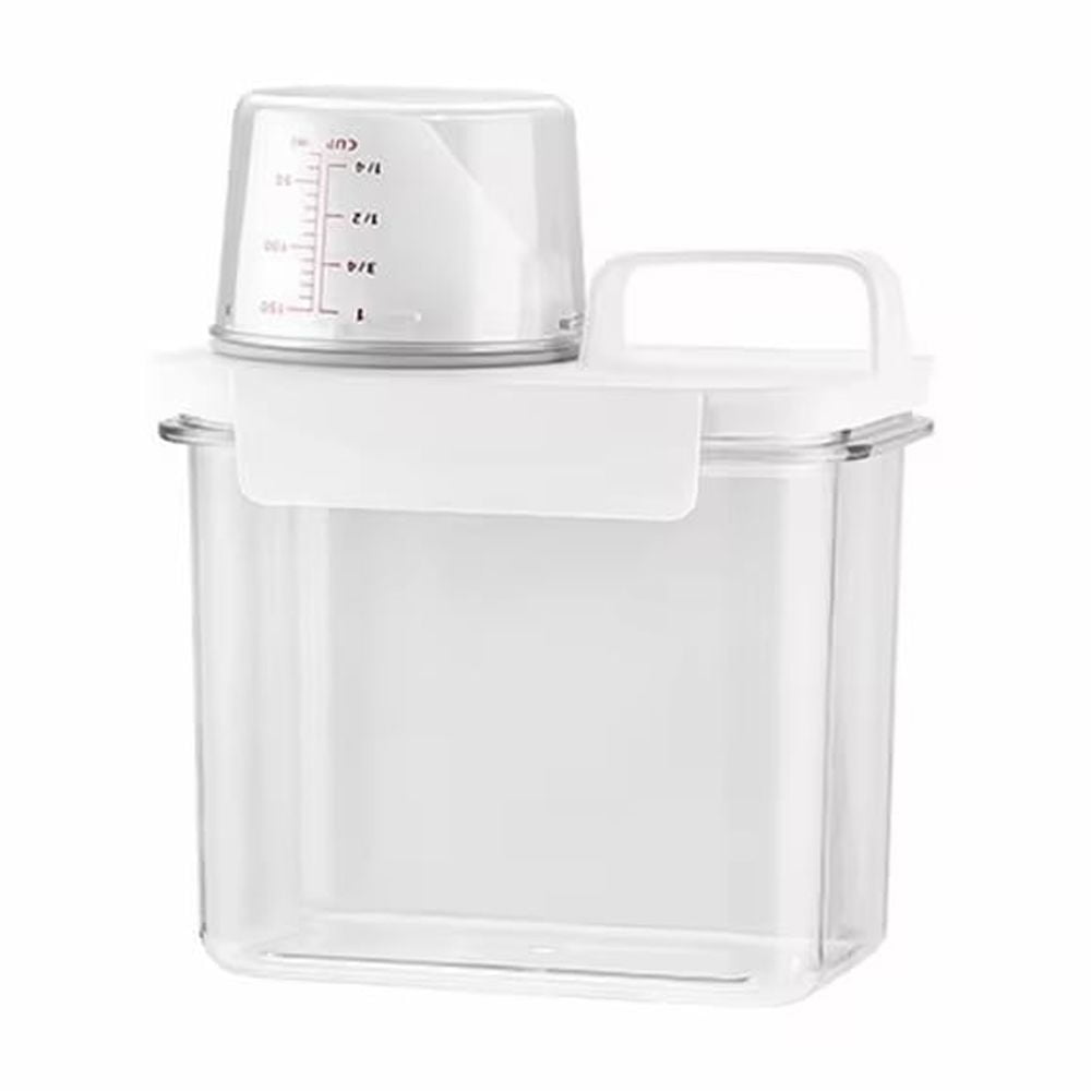 Airtight Laundry Detergent Dispenser Powder Storage Box Clear Washing ...