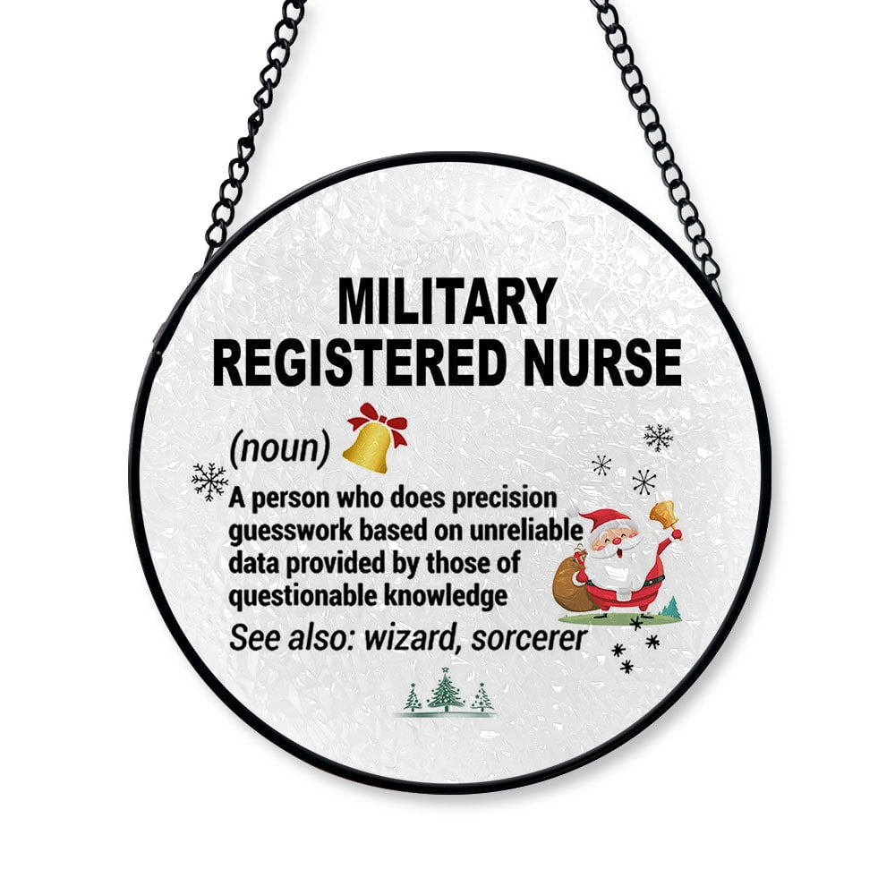 2025 Military Registered Nurse Stained Glass Window Hanging Christmas ...