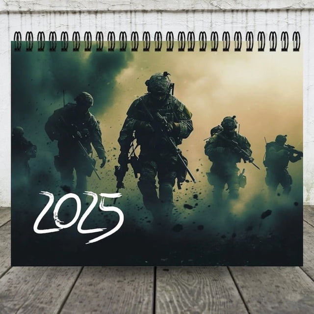 2025 Military Themed Calendar 12 Month Spiral Wall Calendar Desk ...
