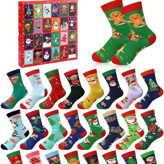 2025 Minecraft Advent Calendar 24 Pairs of Calf Socks Christmas ...