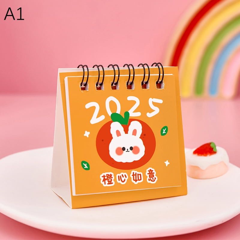 2025 Mini Catton Small Desk Calendar Pocket Portable Calendar Punch ...