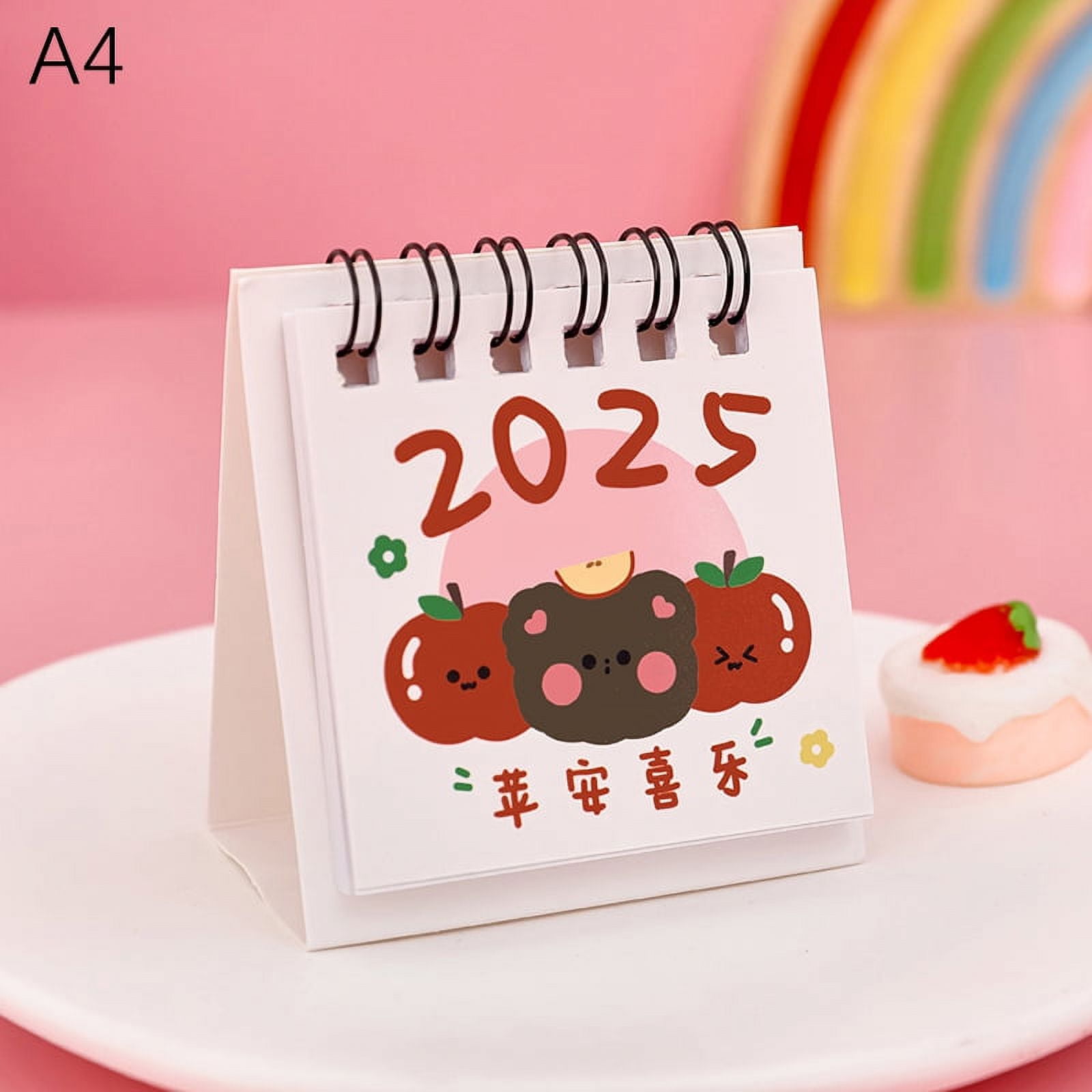 2025 Mini Catton Small Desk Calendar Pocket Portable Calendar Punch ...