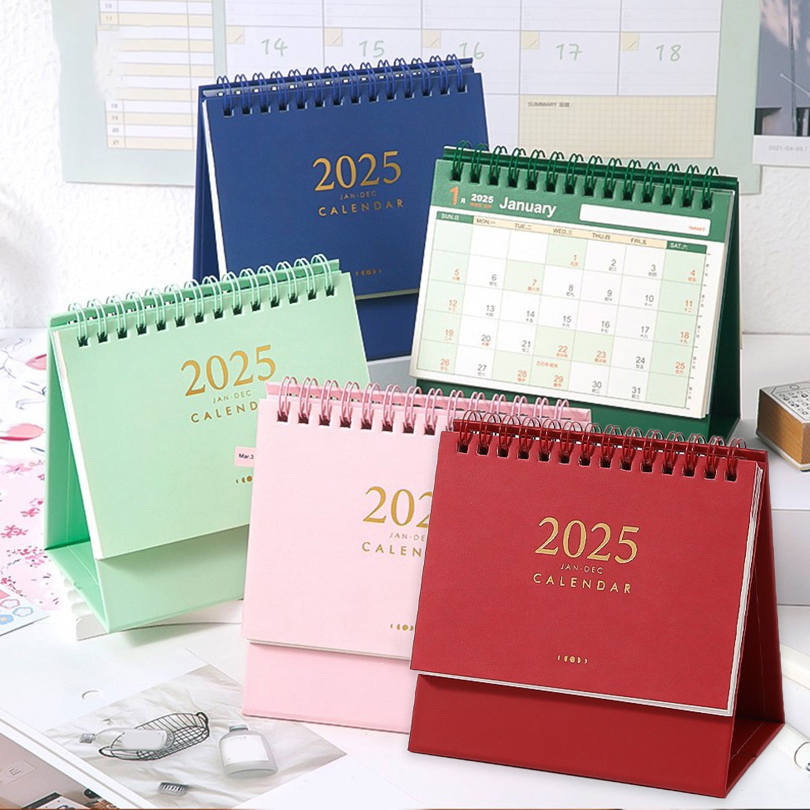2025 Mini Desk Calendar Standing Flip Desktop Planner, Daily Schedule ...
