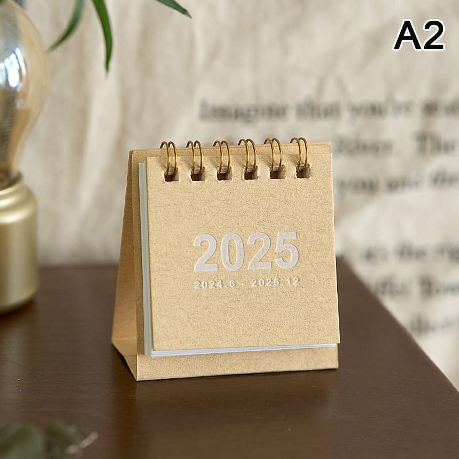2025 Mini Simple Small Desk Calendar Pocket Portable Calendar Punch ...