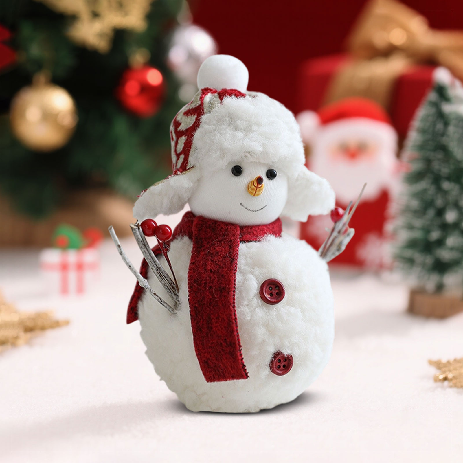 2025 Mini Snowman Christmas Plush Snowman Ornaments Desktop Decoration ...