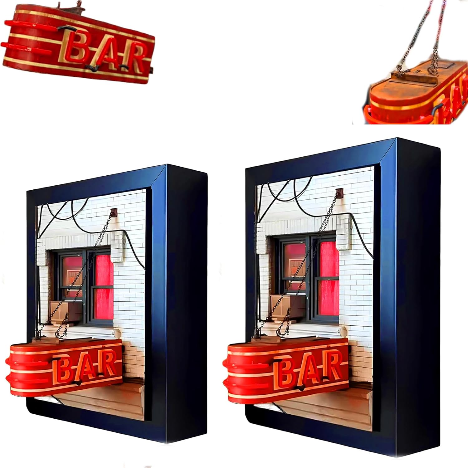 2025 Miniature Bar Window on the Wall,Handmade Retro Tavern 3D Model ...