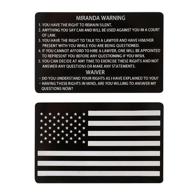 2025-Miranda Card with Torn American Flag on The Back,Black Miranda ...