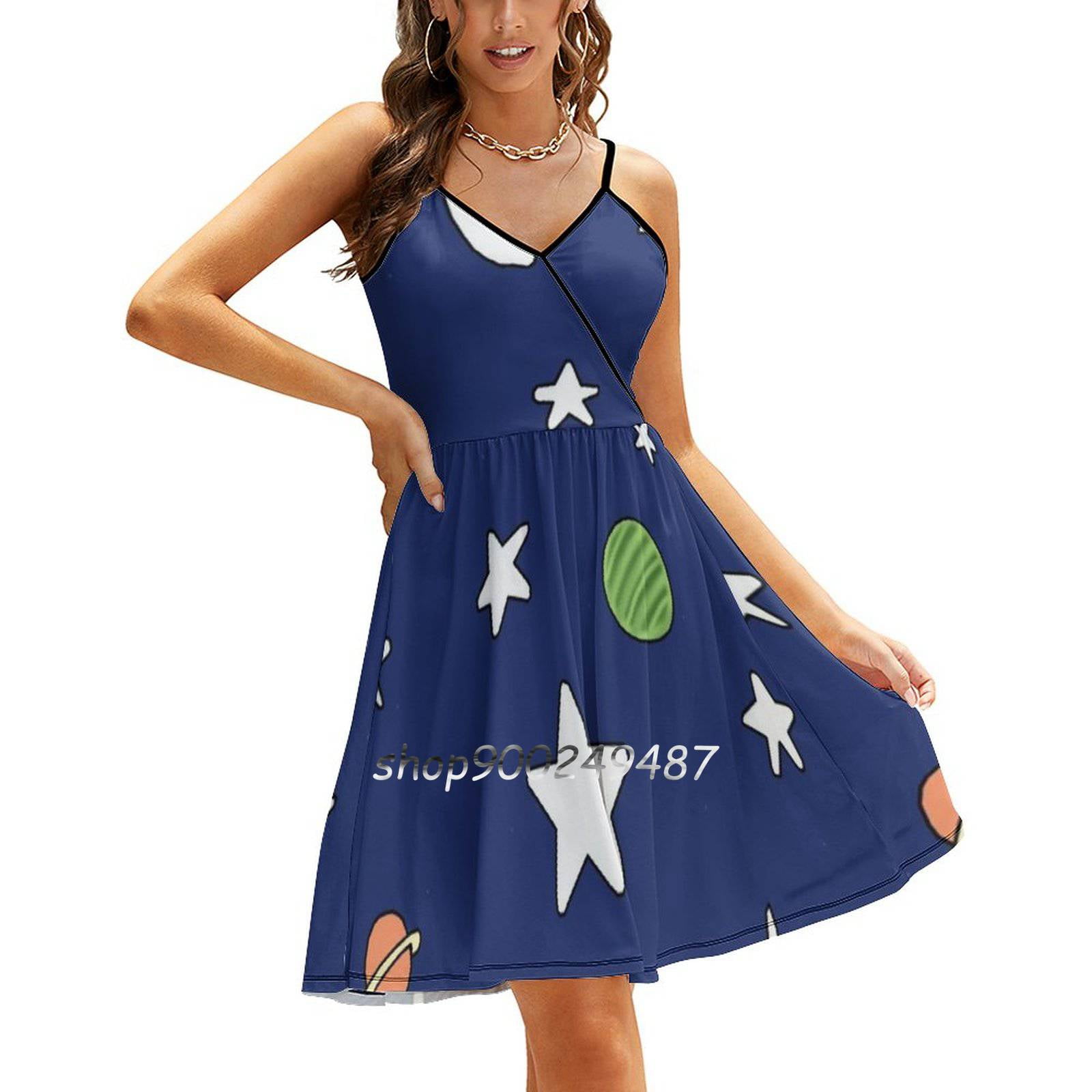 2025 Miss Frizzle Space Sweet Elegant Dress Women Korean Kawaii Square ...