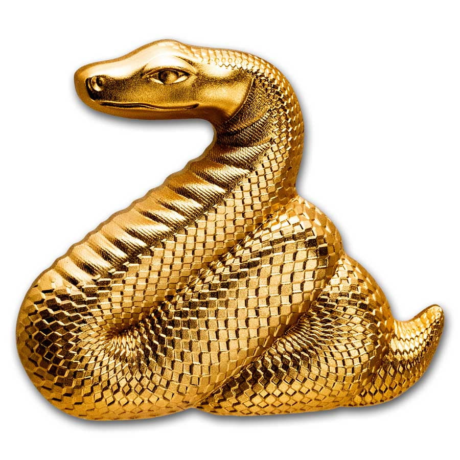 2025 Mongolia 1 oz Silver Gilded Lunar Nimble Snake Shaped Coin ...