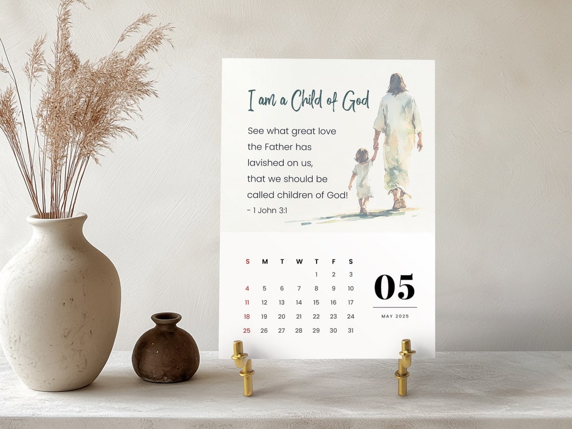 2025 Monthly Bible Verse Christian Affirmation Desk Calendar ...