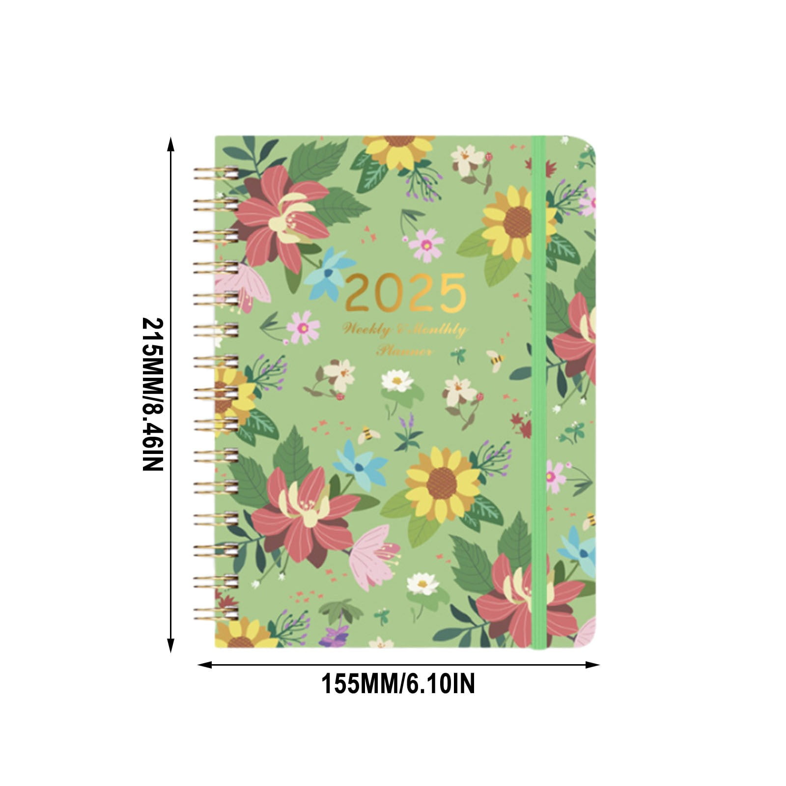 LanSuare 2025 Monthly Plan Book, Flower Design Separator Pages Diary ...