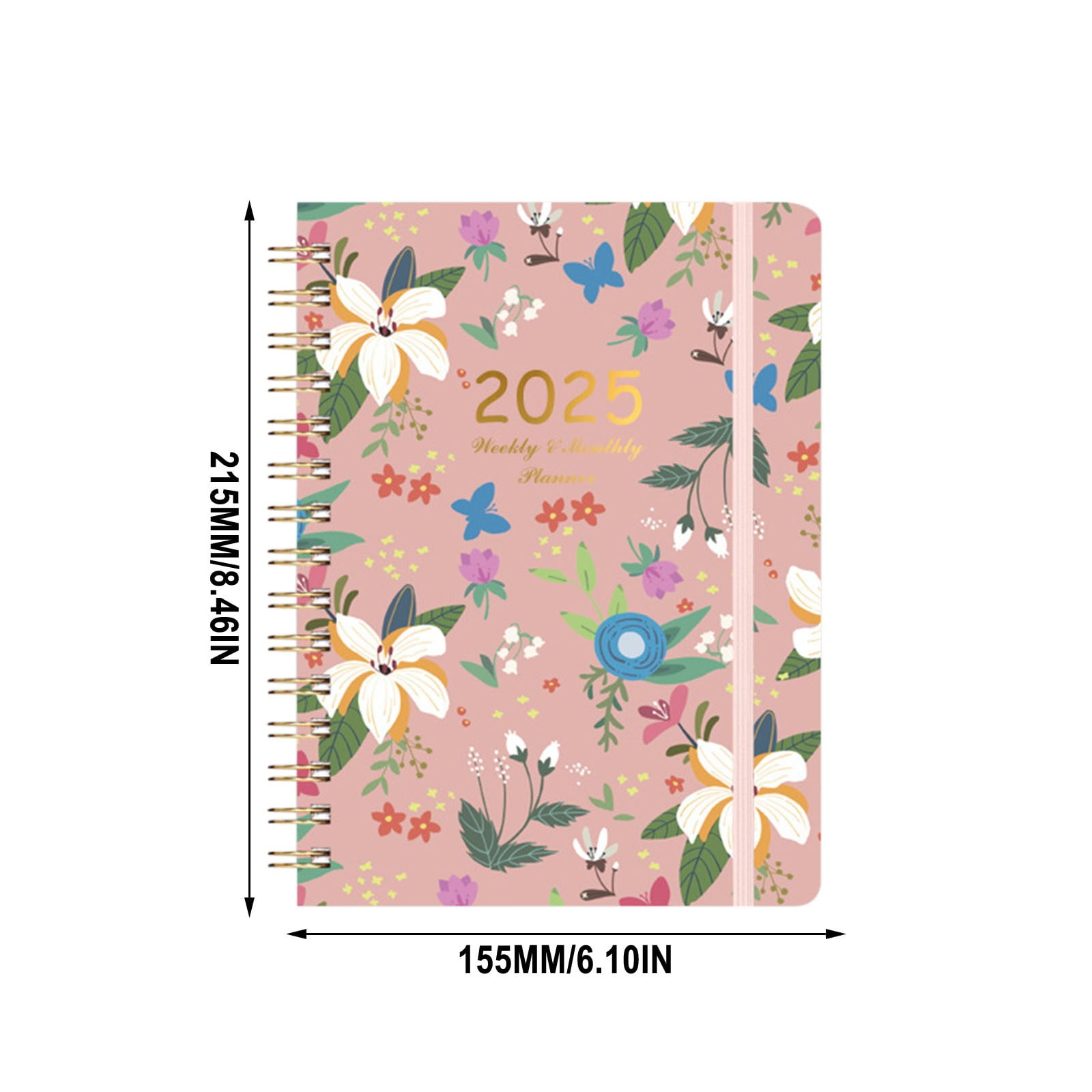 LanSuare 2025 Monthly Plan Book, Flower Design Separator Pages Diary ...