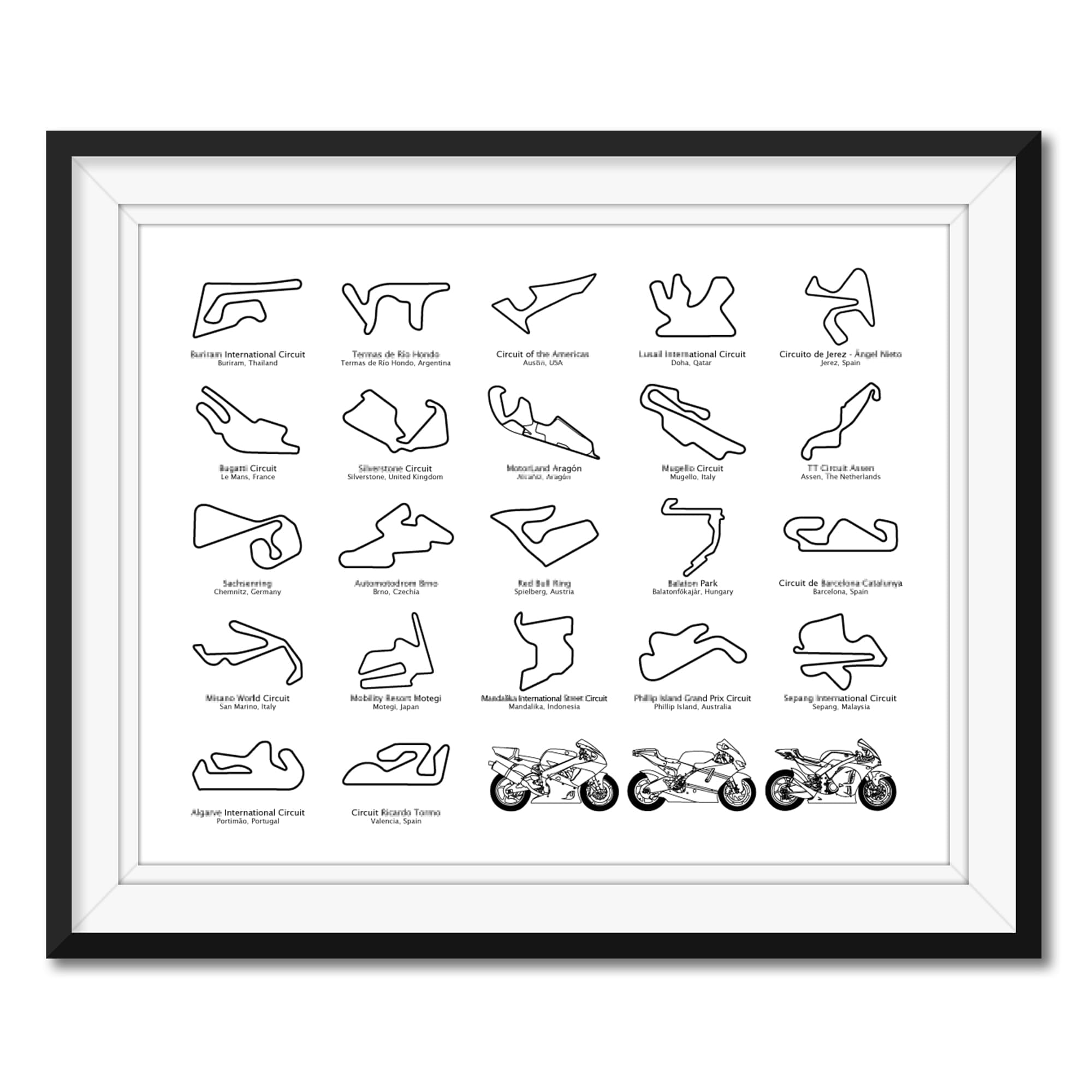 2025 MotoGP Racing Poster, Motorcycle Track Circuit Art Print, Handmade ...
