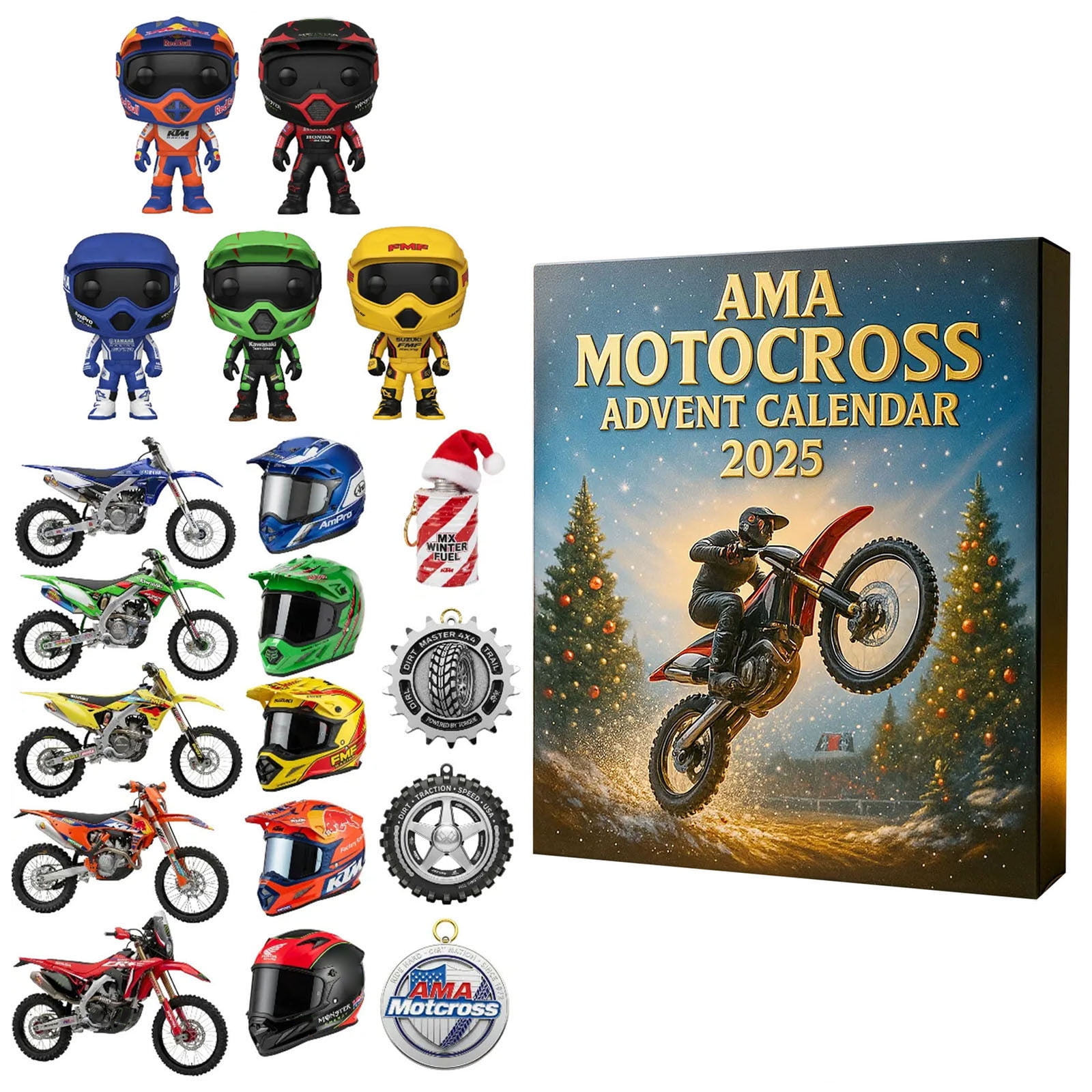 2025 Motocross Advent Calendar, 24 Days Christmas Countdown with Mini ...
