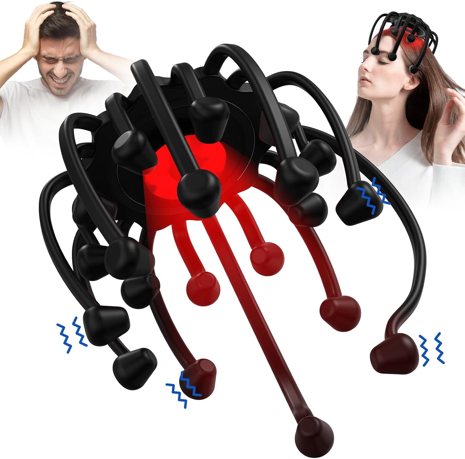 2025 Multifunction Scalp Massage - Cordless Design with Red LED & 5 ...