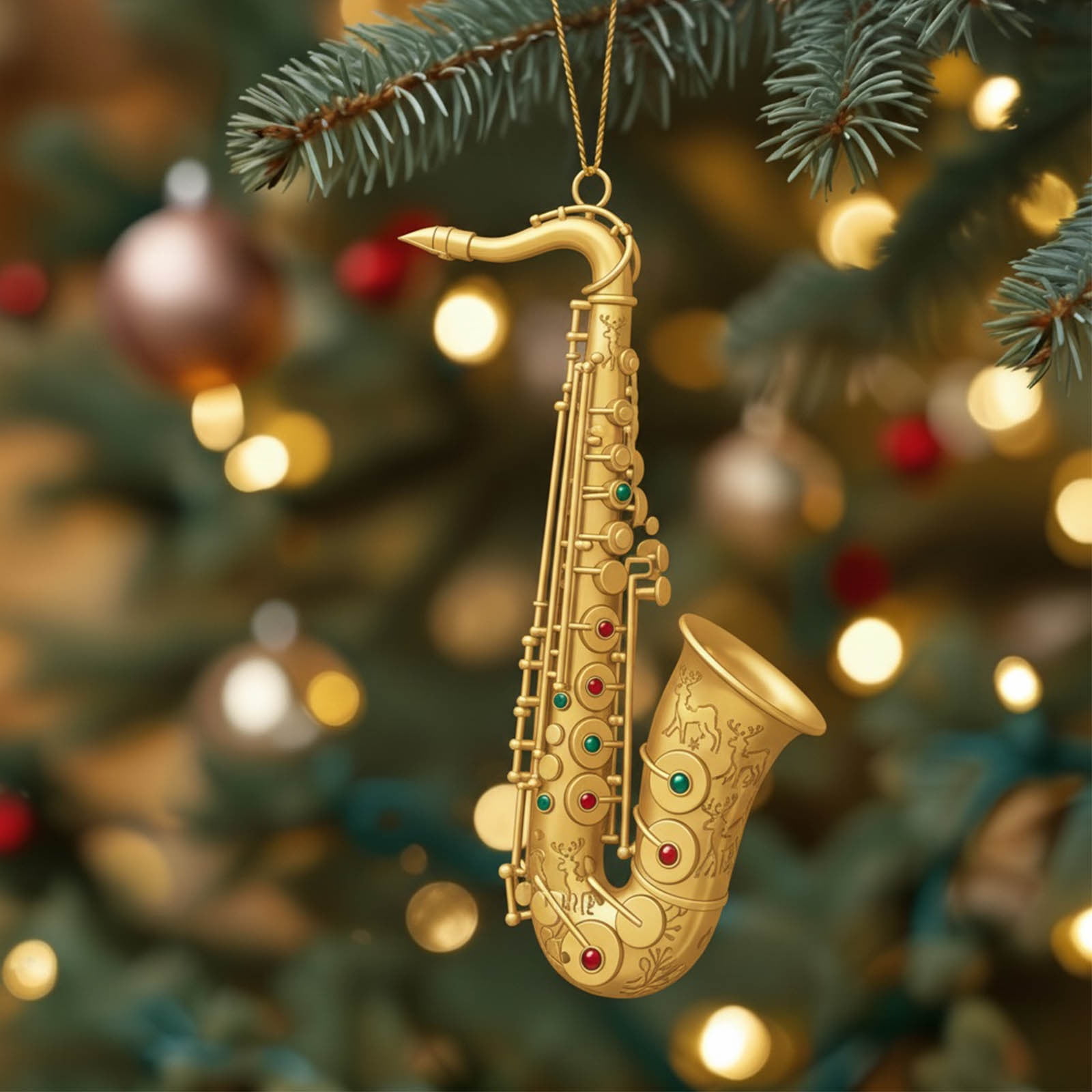2025 Musical Instrument Ornaments for Christmas Tree Plastic Replica ...