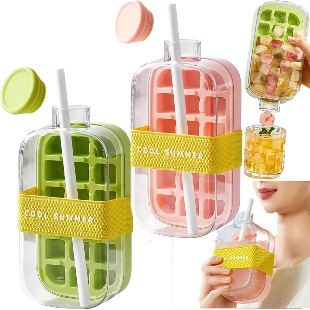 2025 My Crush Cup Ice Tray, Cool Summer Ice Bottle Cup With Straw, Ice ...
