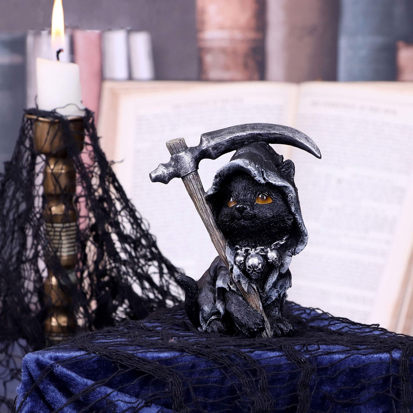 2025 NEW ! 1*Decoration,Reaper Death Cat Decorative Figurine,Feline Cat ...