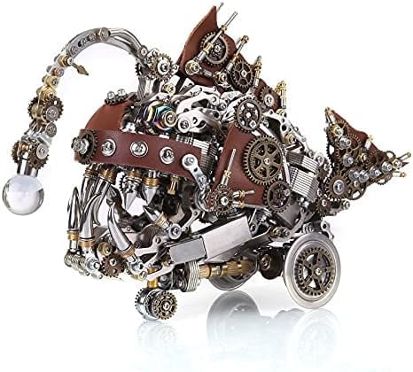2025 NEW 3D Metal Puzzle, DIY Assembly Anglerfish Model Kit, Detachable ...