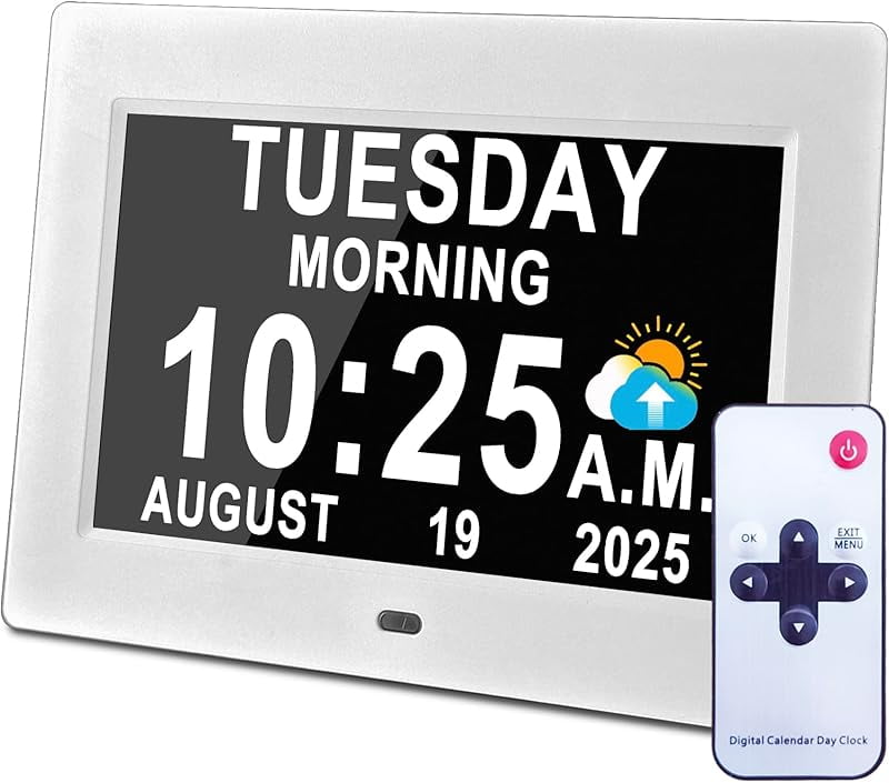 2025 NEW, Digital Clock with Day Date, 19 Alarms Custom Reminders, 10 ...