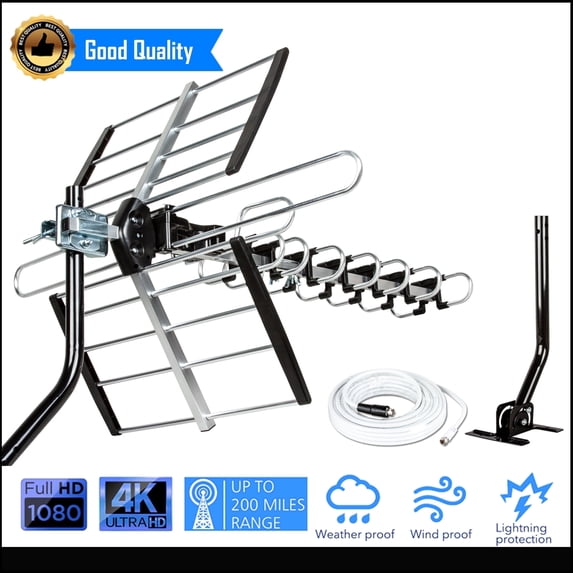 FIVE STAR HDTV Antenna, 4K 300-Mile Range, ATSC 3.0, Easy Setup for ...
